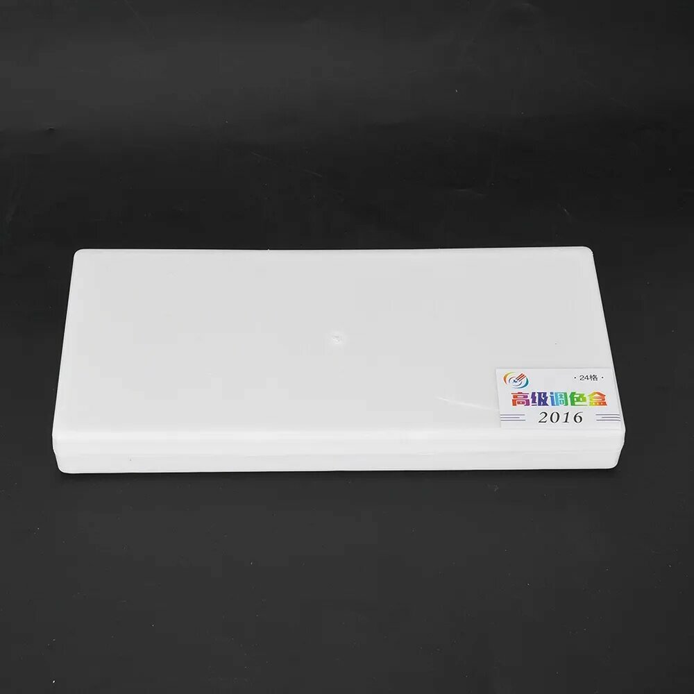 Квадратная коробка для пигментной краски Палитра смешивания цветов акварели гуаши акрила (24 ячейки) из пластика белого цвета Размер 21.5 x 10.5 x 2.2 см