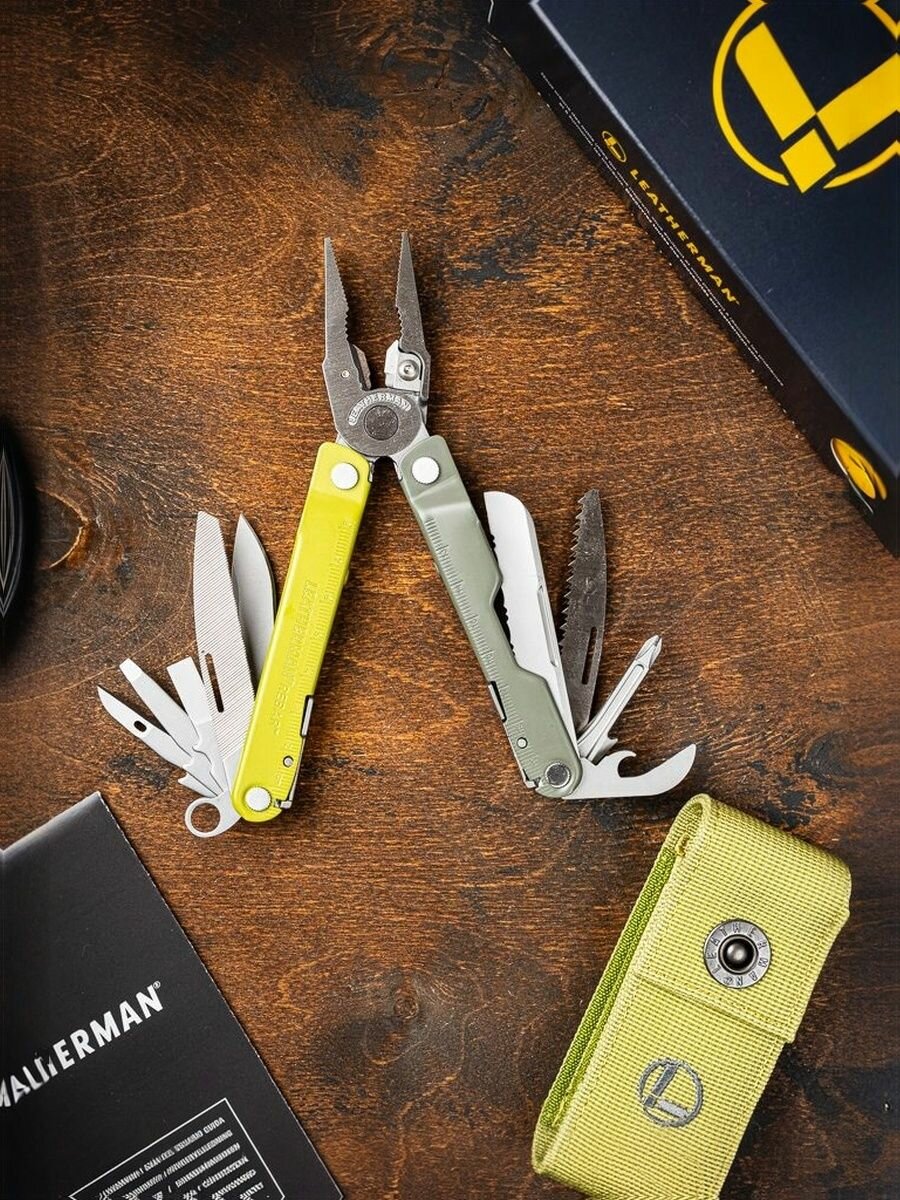Мультитул Leatherman Rebar Mossy Slate, нержавеющая сталь,17 функций