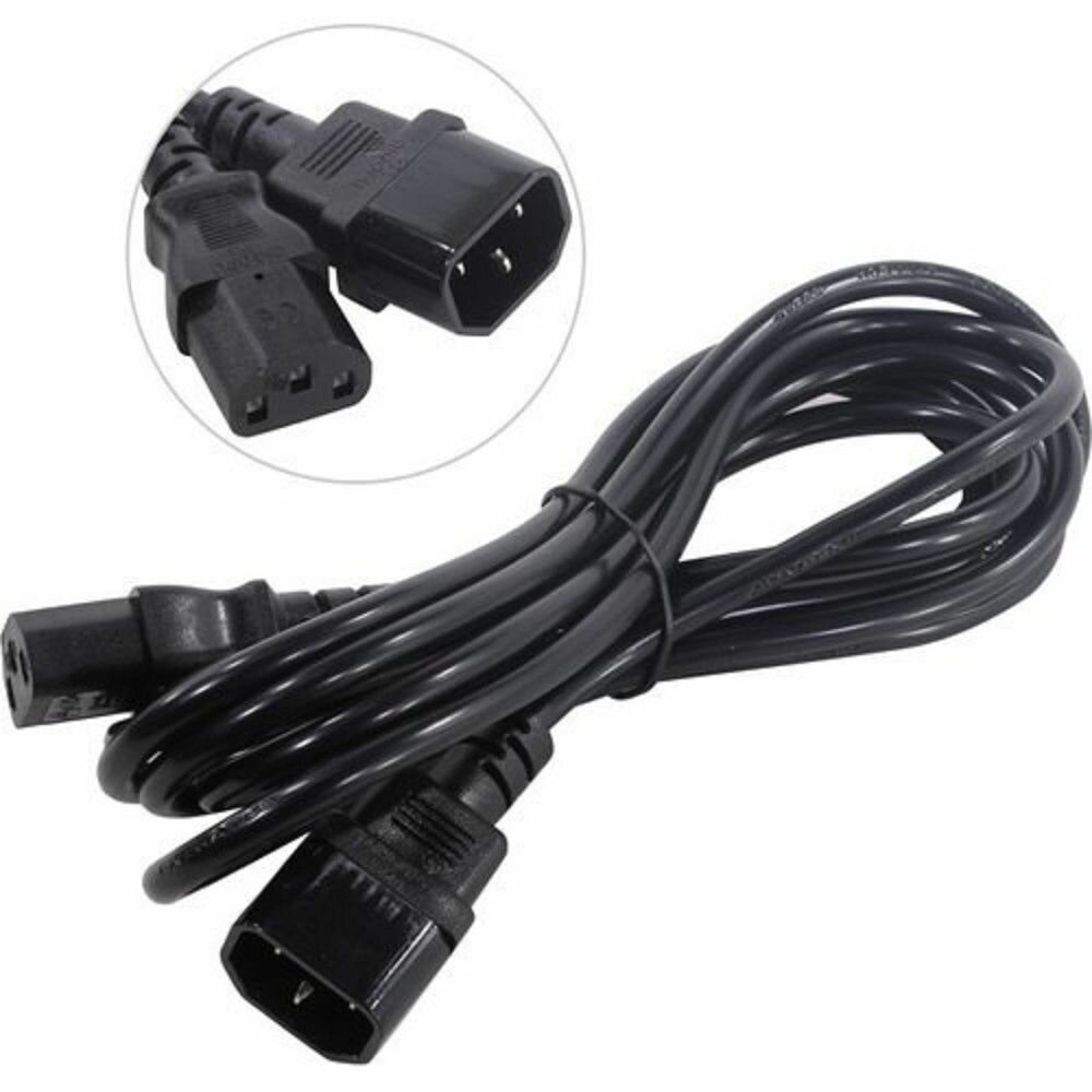 EXEGATE кабели EP280628RUS Кабель монитор - компьютер UPS - >устройство Power EC - 3P IEC 320 С13 - >С14 VDE - 250V - 3 0.75mm2, медь, черный, 3м.