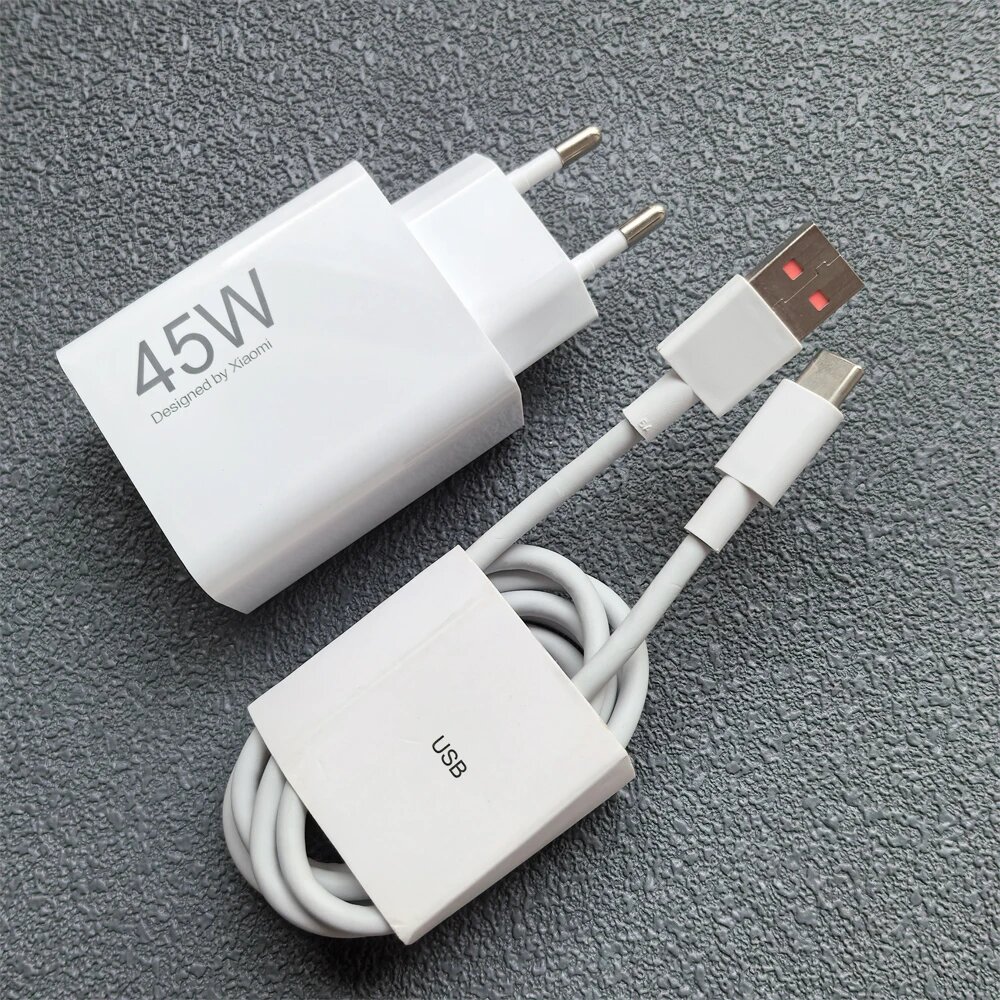 Зарядное устройство Xiaomi 45W EU Turbo с кабелем USB-C 1M