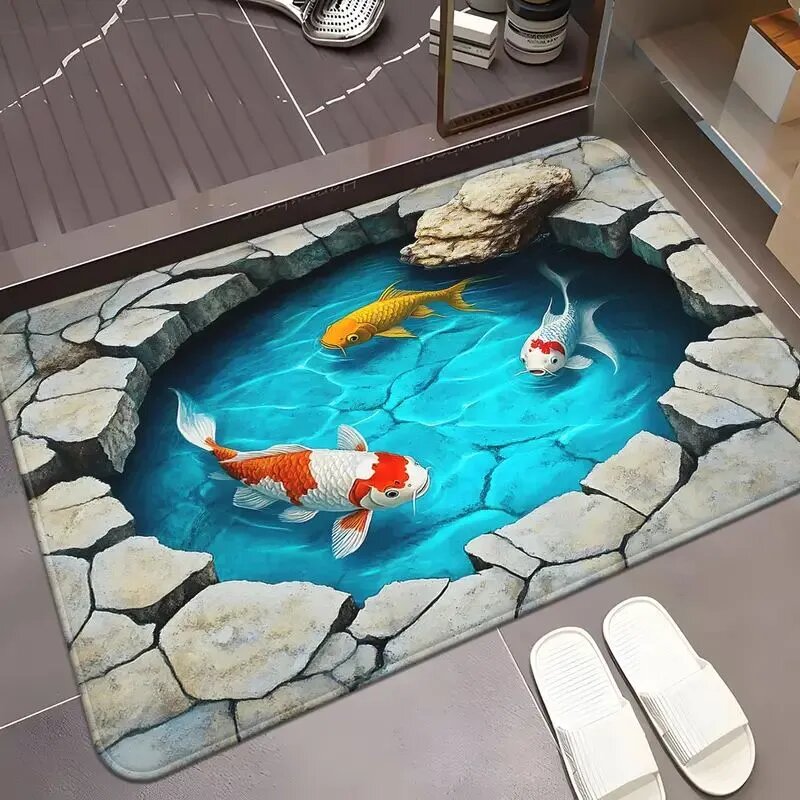Ковер 40x60 см абстракция малиновый