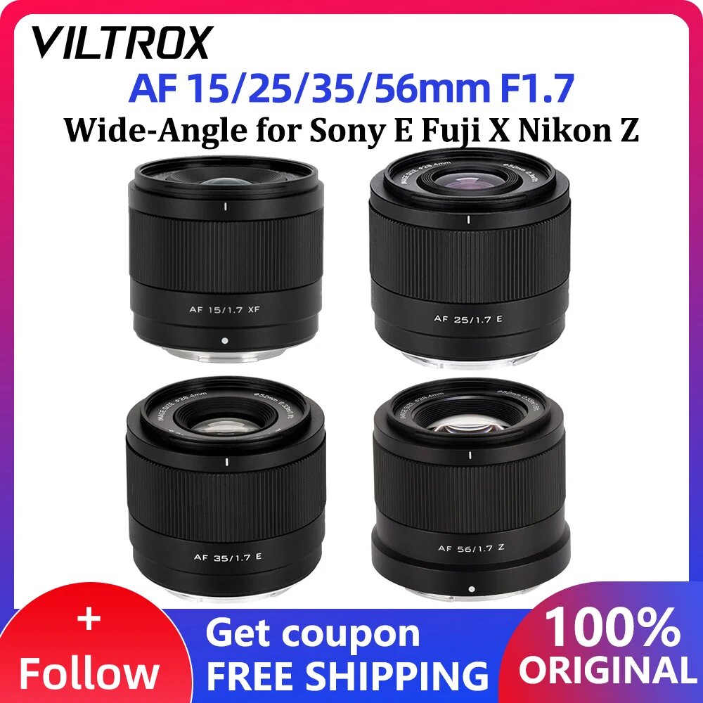 Viltrox Портретный объектив 15/25/35/56 мм F1.7 APS-C 15mm F1.7, Sony E-mount (APS-C)