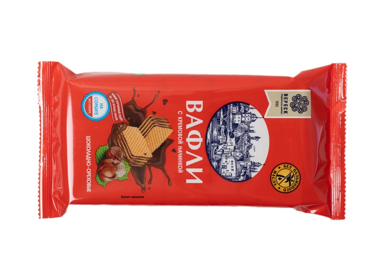 Вафли на сорбите без сахара "Сливочно-ванильные". Вереск 0,105кг.