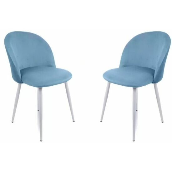 Комплект стульев домашних M-group бостон, небесно-серый, белые ножки (2 шт)