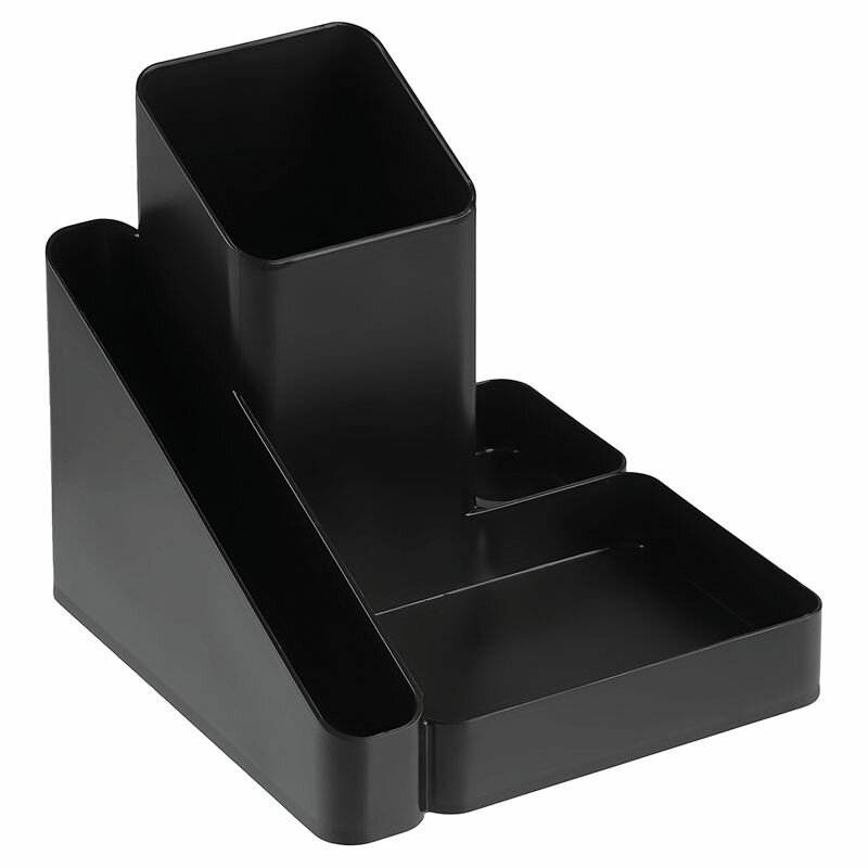 6 шт. Настольная подставка СТАММ "Имидж", пластиковая, черная