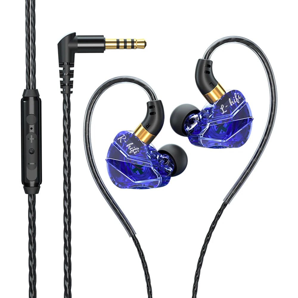 Elough проводные внутриканальные наушники с шумоподавлением Blue-3.5mm