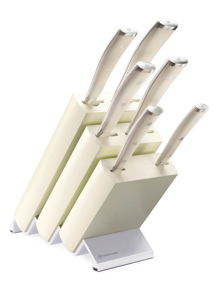 Набор кухонных ножей Wuesthof Ikon Cream White 6шт, подставка