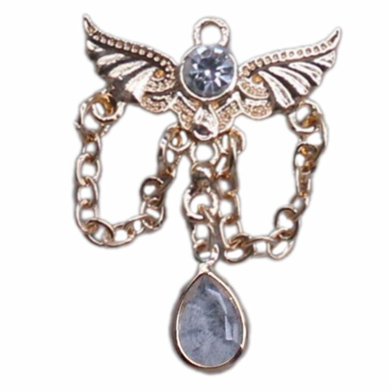 Подвеска-крыло из сплава с бриллиантами, аксессуары для подвесок-KC gold bottom grey diamond wings