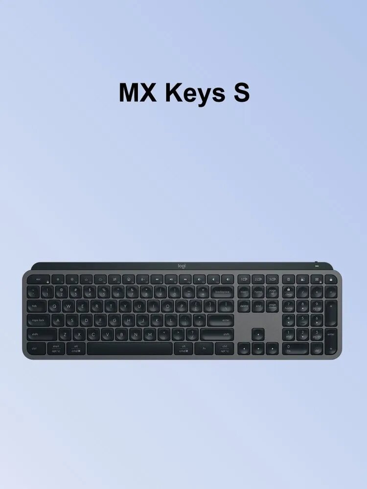 Logitech Клавиатура беспроводная MX Keys S, Английская раскладка, черный