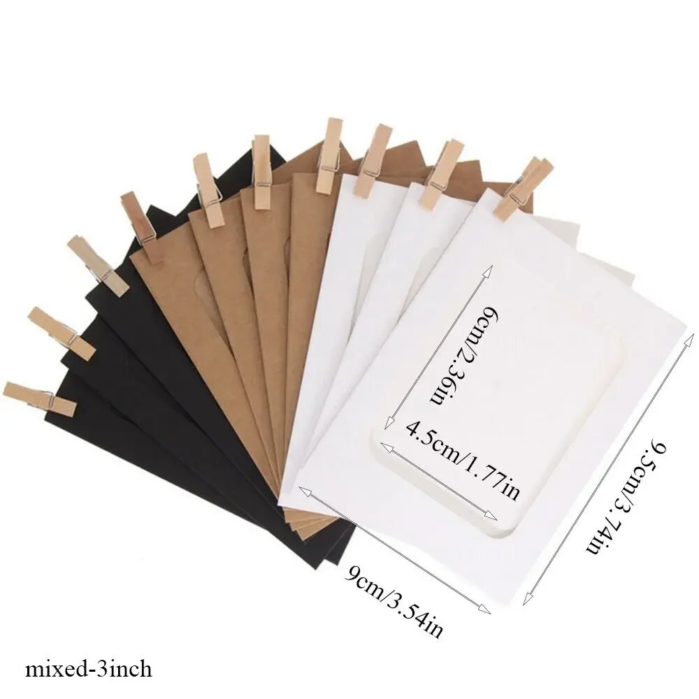 10 шт, украшение для дома, бумажные рамки для фотографий, прочный альбом для фотографий, практичная DIY комбинированная бумажная рамка из крафт-бумаги с зажимами