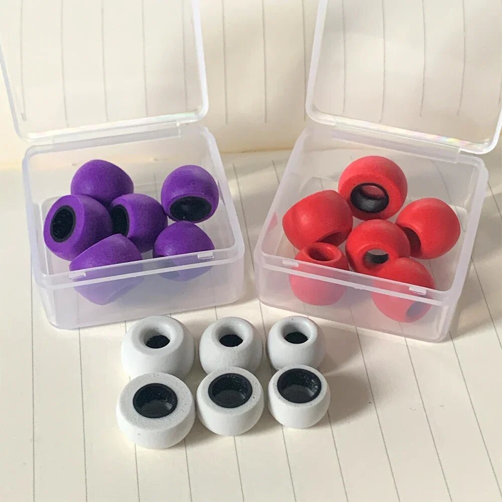 3 пары амбушюр из пены с эффектом памяти 6,5 мм LMS для TWS наушников-вкладышей, аксессуары для наушников 6,5-7,5 мм, сменные насадки