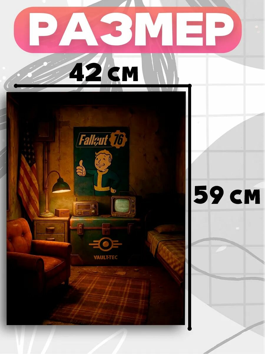 Постер на стену Fallout , плакат 1шт, А2 размер. — фото 1
