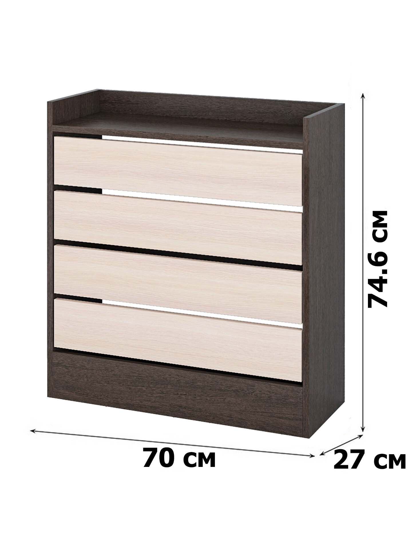 Обувница Япт-3 (746х700х270) Прихожая Ямайка цвет Венге/Дуб молочный