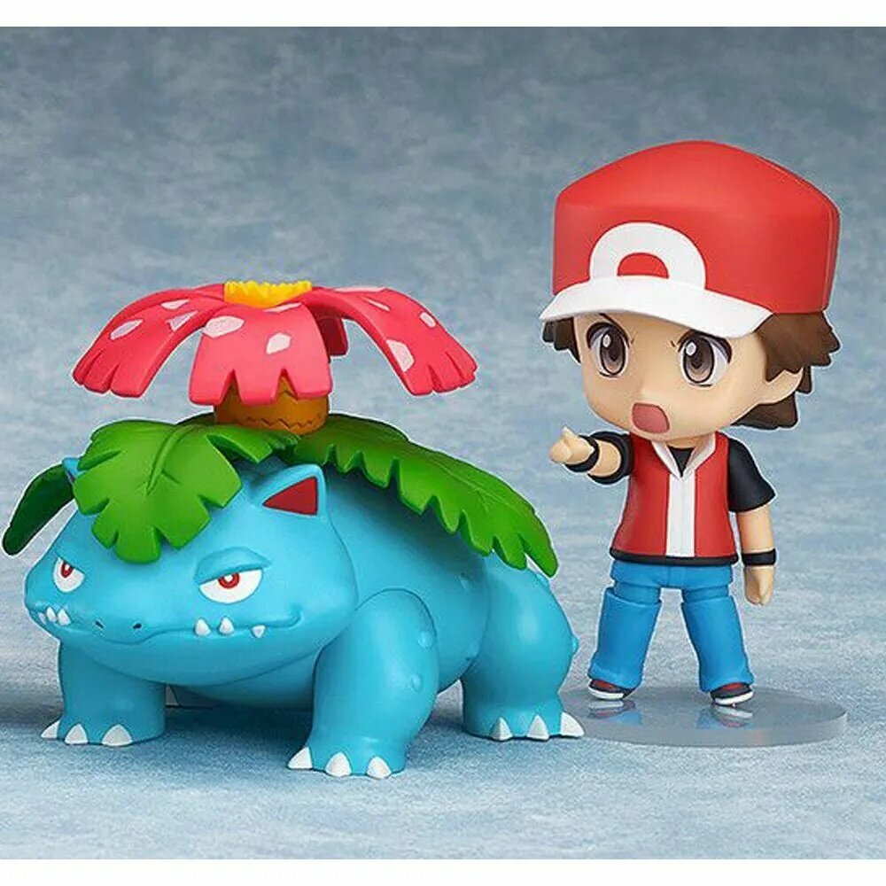Фигурка Тренер покемонов Красный с Венузавр / Pokemon Trainer Red with Venusaur Нендороид (10см)