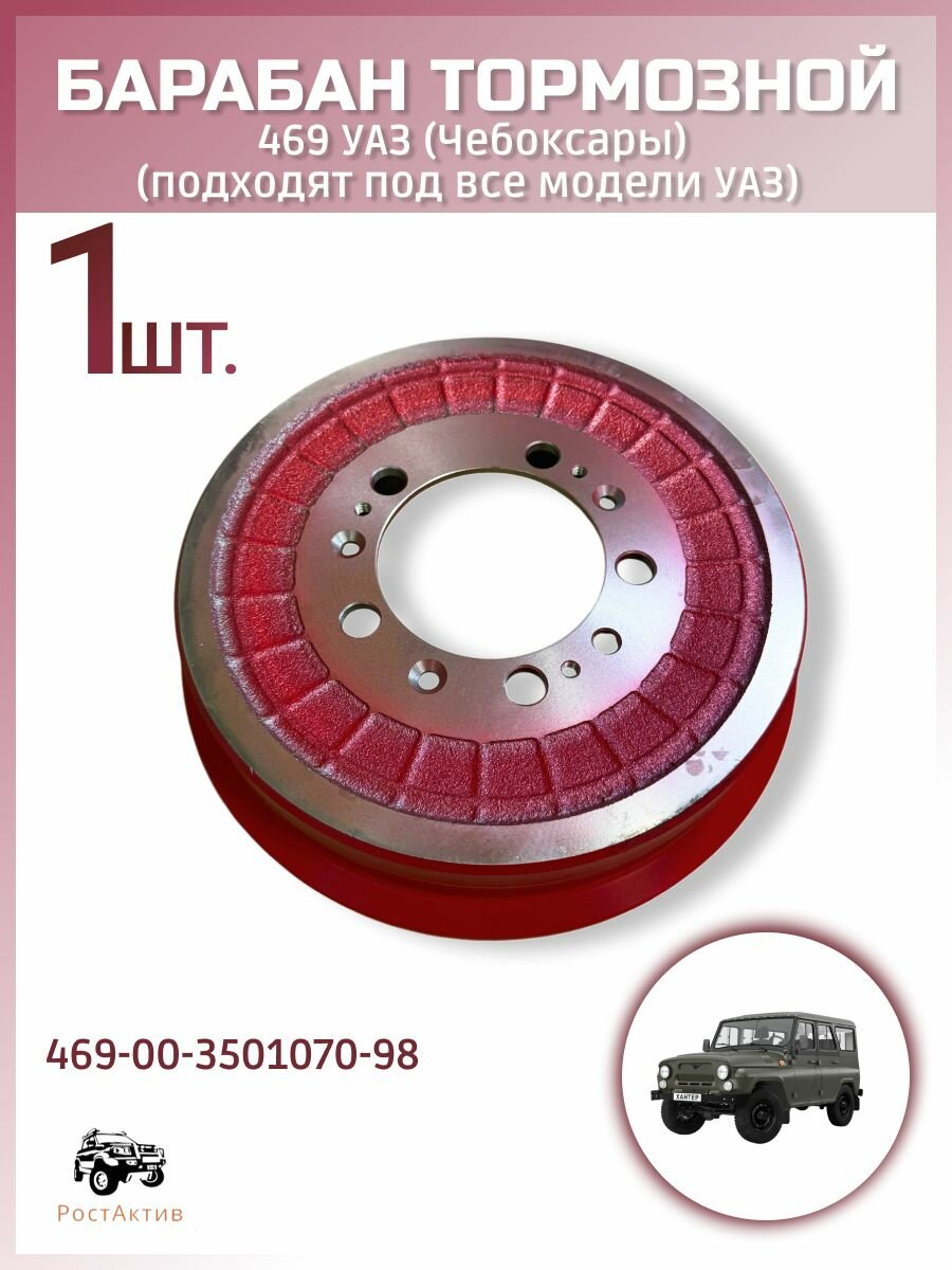 Барабан тормозной 469 УАЗ (красный) проточенный + балансированный