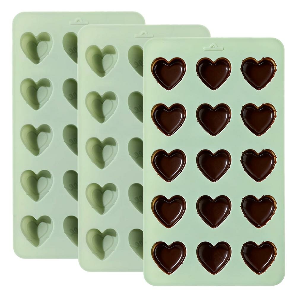 Силиконовые формы для шоколада в форме сердца, 3 шт. Миниатюрные формы в форме сердца для льда в форме сердца, для желе, смолы, помадки, свечей, Дня святого Валентина/годовщины/свадьбы, для выпечки своими руками.