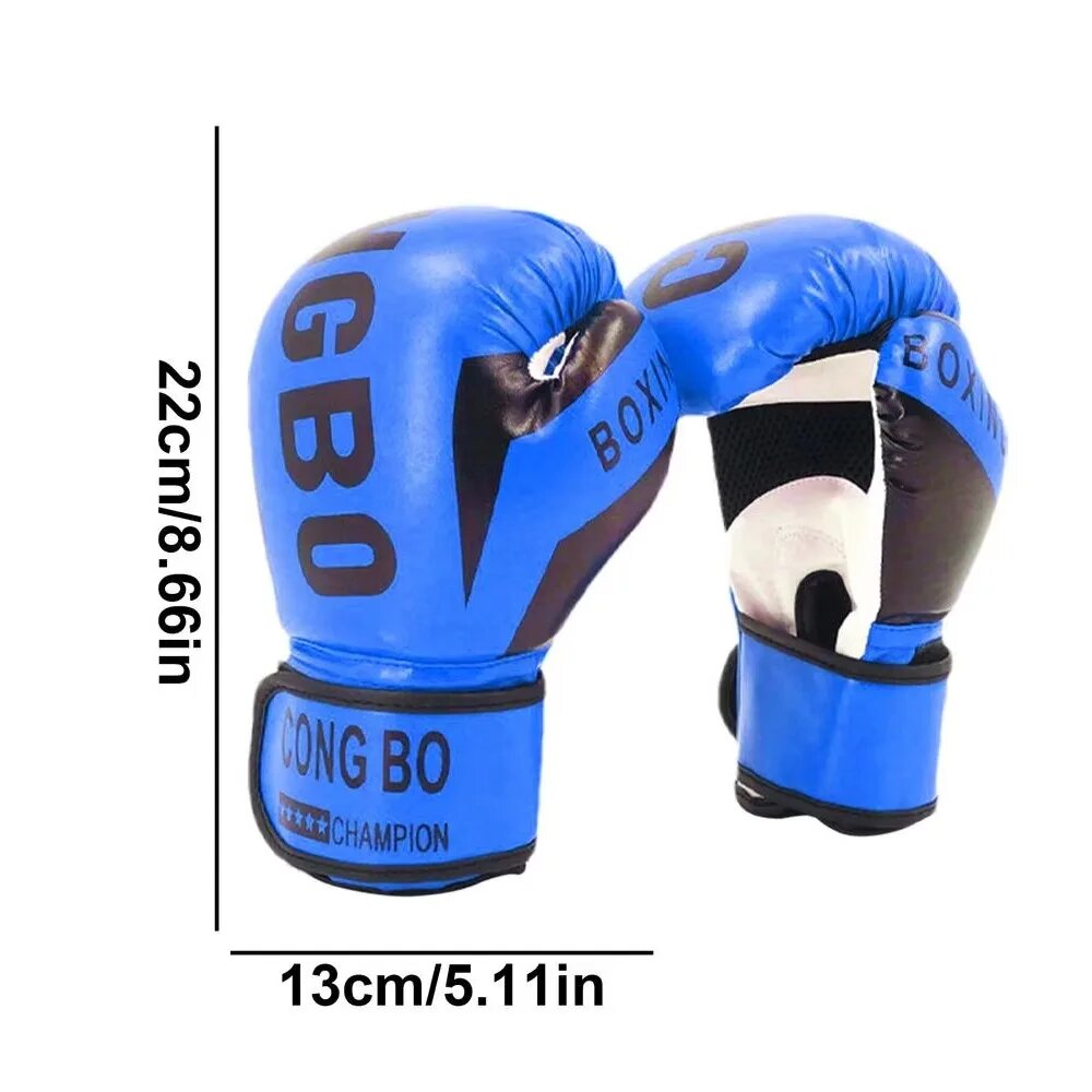 1 пара дышащих боксерских перчаток, 6 унций, унисекс, боксерские перчатки из Синий, Blue