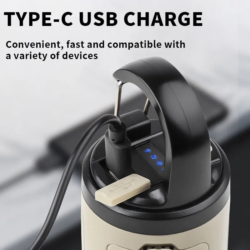 Кемпинговый фонарь с USB-зарядкой и встроенным power bank, влагозащита, белый корпус, светодиоды. — фото 1