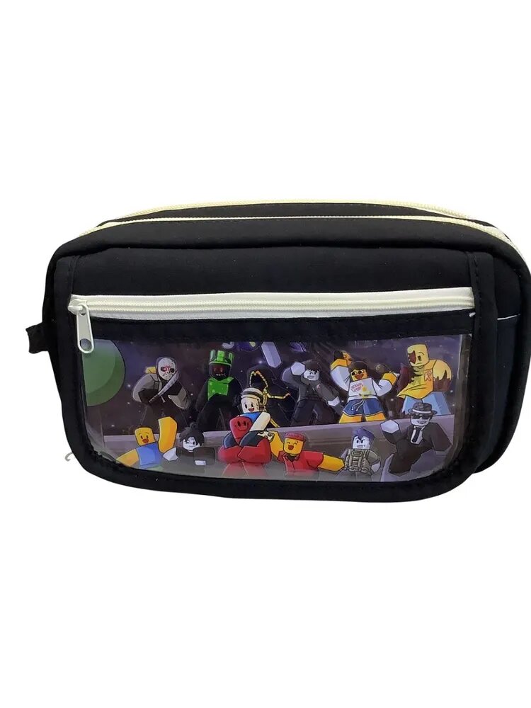 Forsaken пенал форсакен для подростка школьный вместительный черный с двумя отделениями 20x11x7см