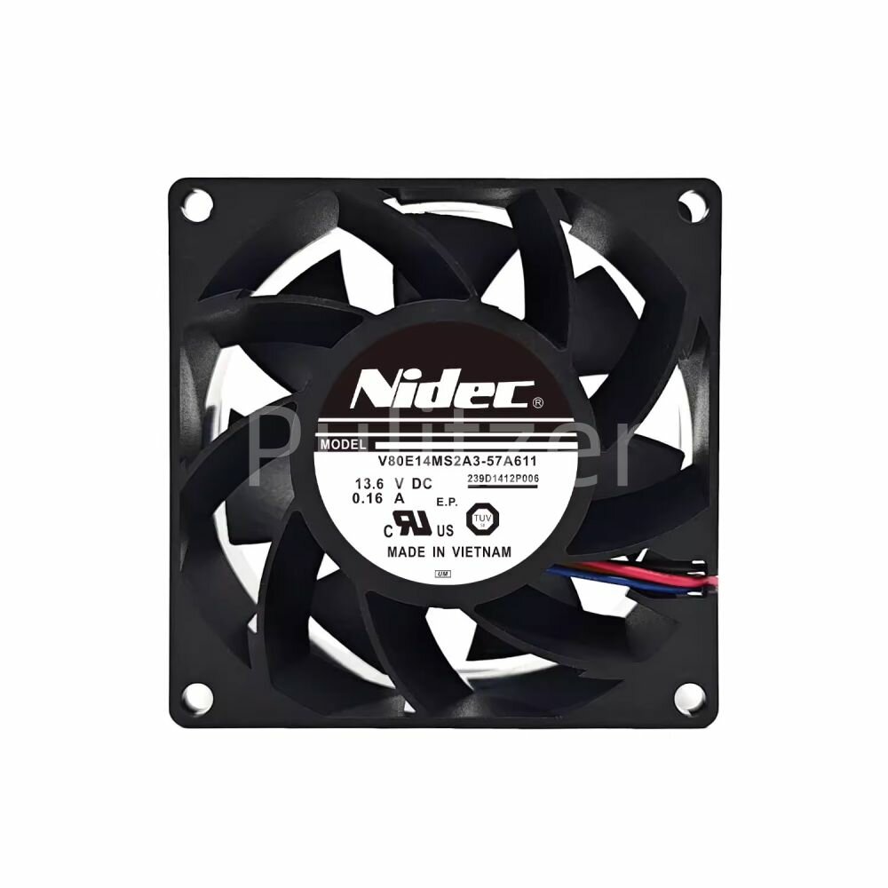 Вентилятор охлаждения V80E14MS2A3-57A611 80*80*38 мм 13,6 В 0,16 А 12,1 Вт 6500 об/мин