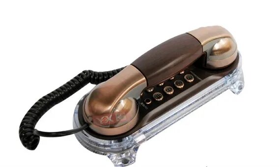 Стационарный телефон ZJMZYM Antique Telephone синего цвета Red copper