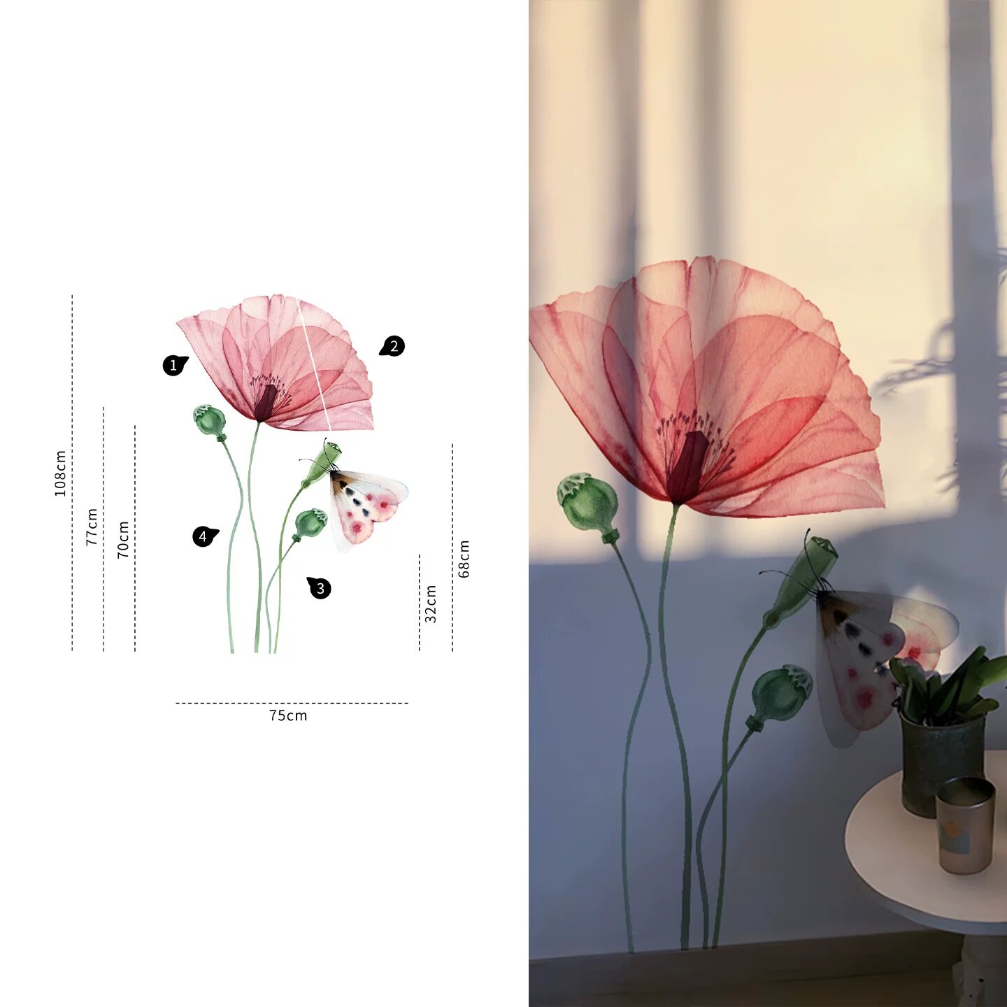 Французские ретро-наклейки на стену с изображением ирисов для украшения и декора спальни и гостиной, самоклеящиеся