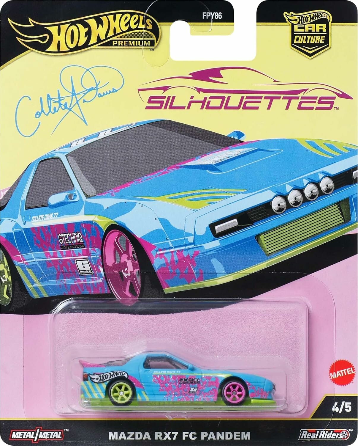 Hot Wheels Mazda RX7 FC Pandem Sky blue (коллекция Car Culture 2025, серия Silhouettes, 4/5) - коллекционная Premium машинка