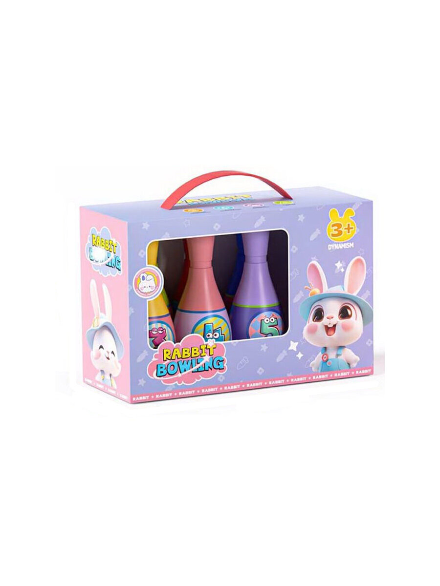 Боулинг Rabbit кегли 6 шт, шар 2 шт 1123D с 3 лет