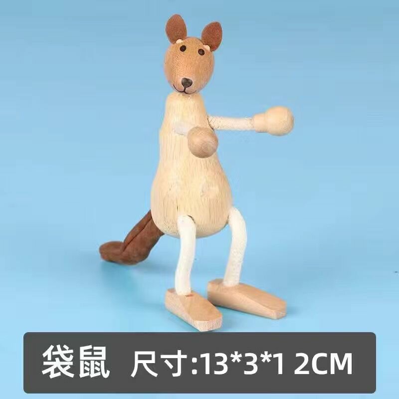 Современные минималистичные деревянные фигурки животных, имитированные шарнирные модели животных, экологически чистые куклы из массива дерева, детские деревянные игрушки.