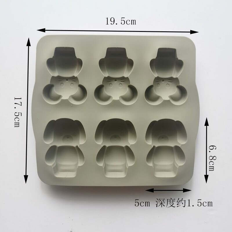 Форма для выпечки в виде милого медведя, силиконовая форма для торта, желе, мусса, термостойкая, подходит для духовки, модель животного, мультяшный дизайн.