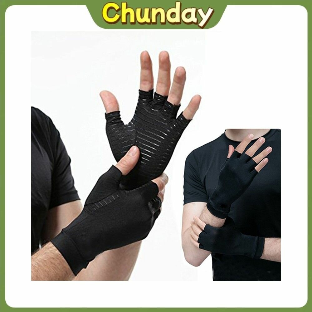 1 пара медных перчаток от артрита, компрессионные спортивные перчатки без пальцев