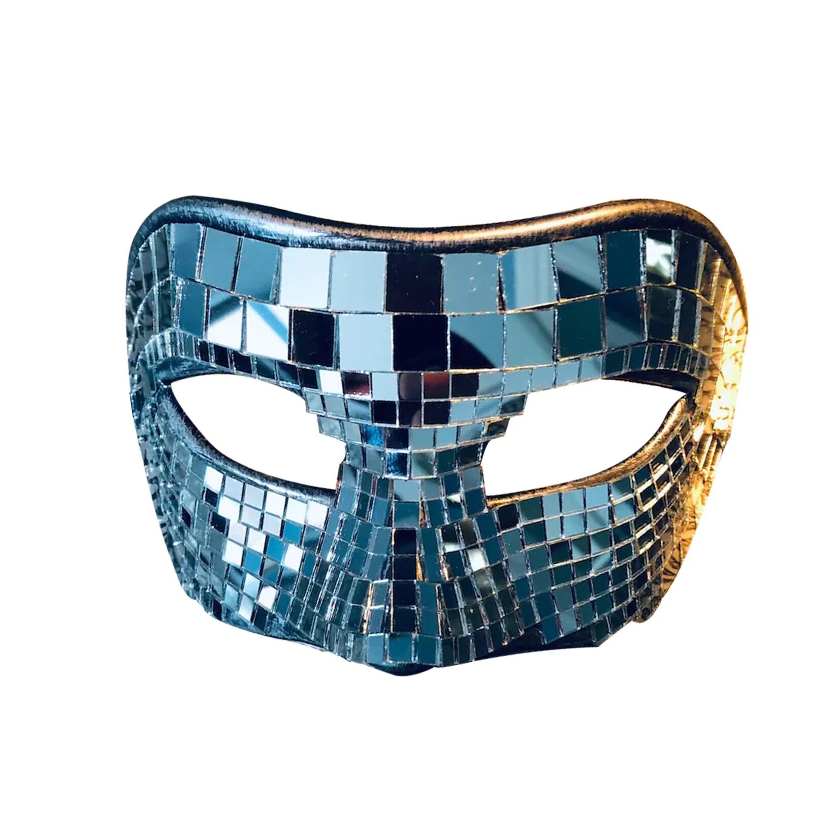 Зеркальная маска для лица Disco Ball Half mask-silver