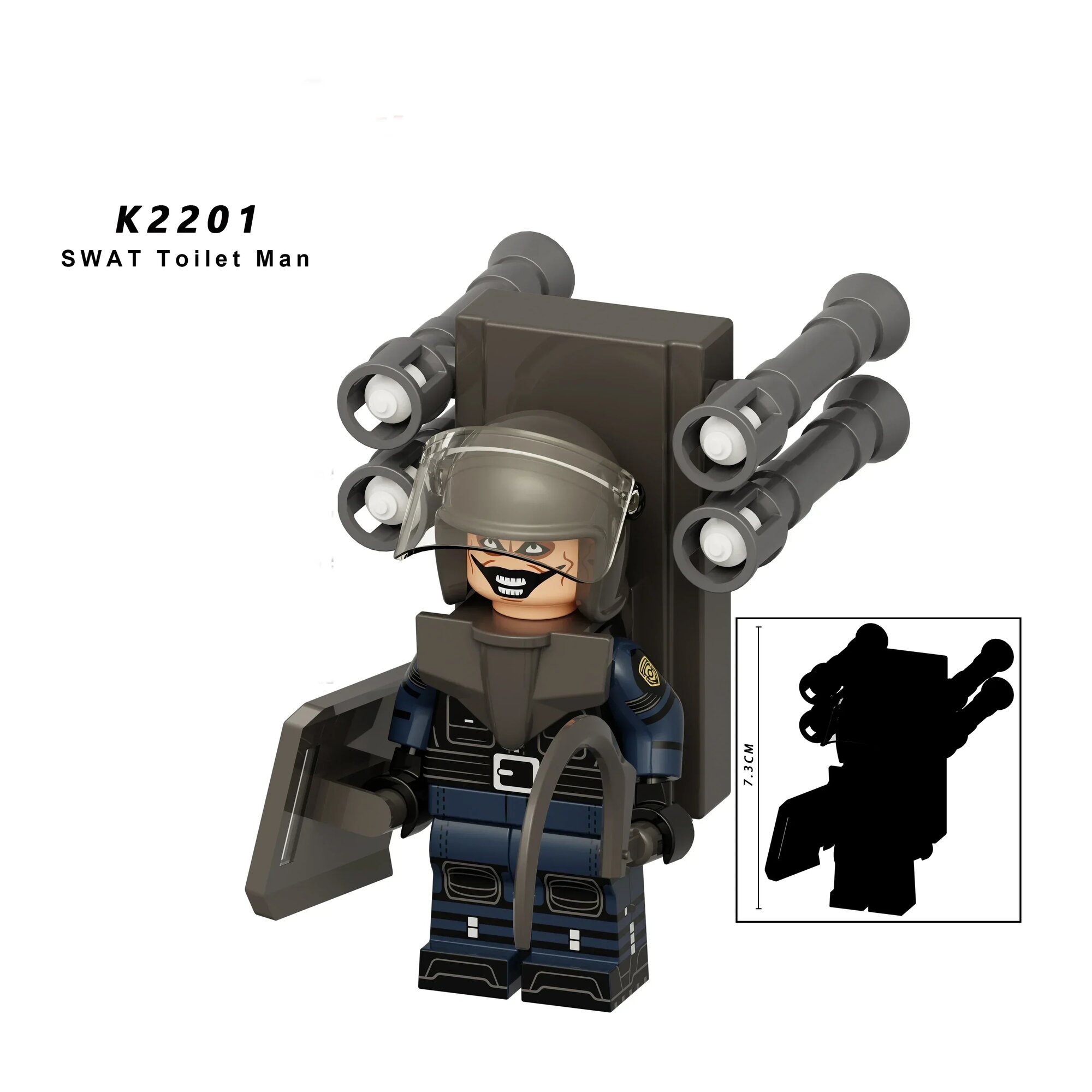Фигурка SWAT Toilet Man K2201, серый
