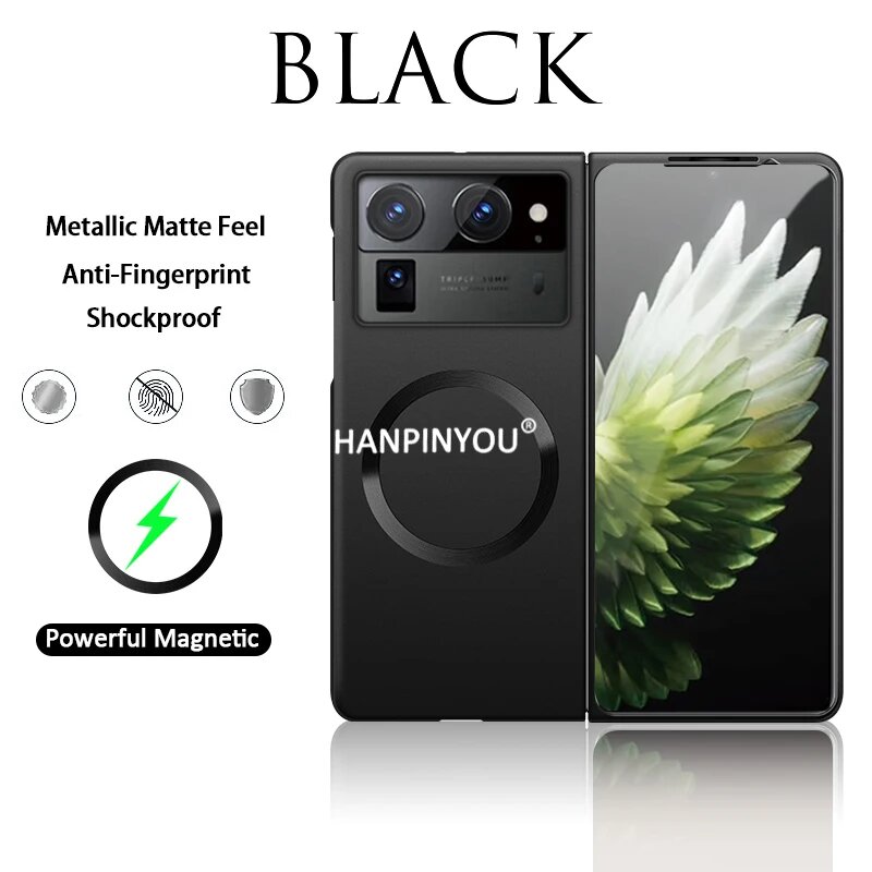 Для Tecno Phantom V Fold2 Fold ультратонкий чехол с металлической краской, магнитный противоударный защитный чехол с беспроводной зарядкой, твердый корпус