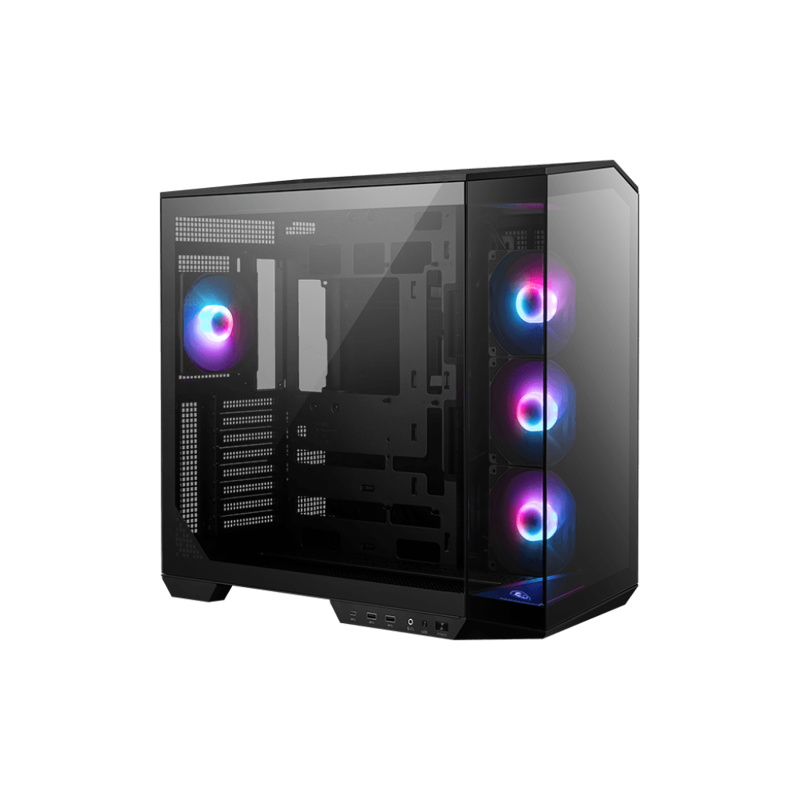 Корпус ПК MSI MAG PANO 100R PZ, Midi-Tower, чёрный, 4x120 мм ARGB, 2xUSB 3.2, 1xUSB 3.2 Type‑C, ATX/mATX/mITX