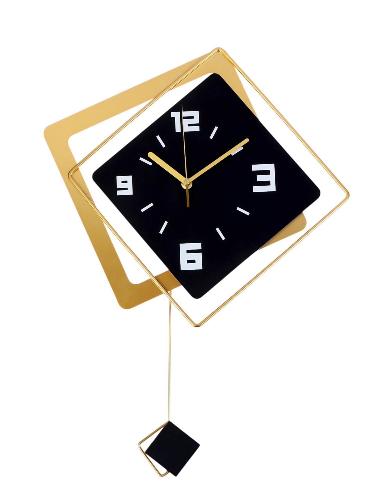 Часы настенные интерьерные "Геометрия", с маятником, плавный ход, 40x53 см