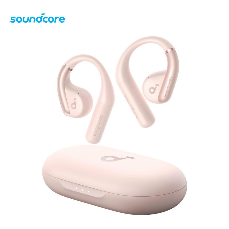 Soundcore AeroFit беспроводные наушники True Wireless с 42-часовой батареей, Bluetooth 5.3, шумоподавление, розовые