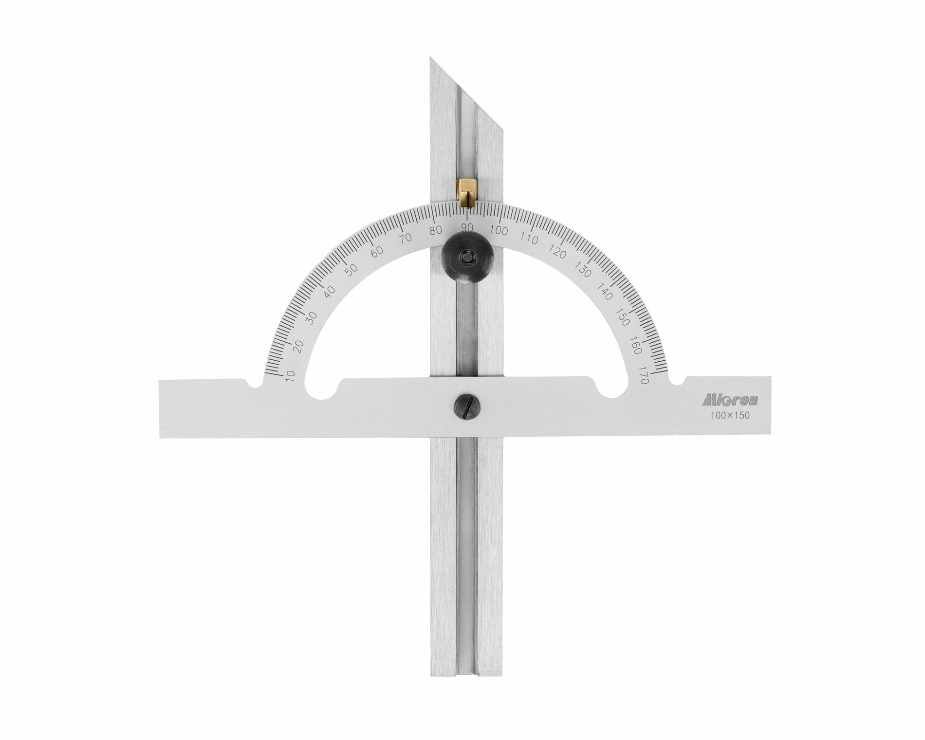 Угломер-транспортир Мicron УТЛ 10-170° (100x150мм, 1°) регулируемая рейка (грси № 93019-24)