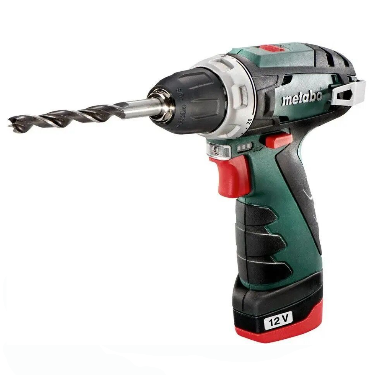 Аккумуляторная дрель-шуруповерт Metabo PowerMaxx BS Basic 600080500 зеленый/черный, 2Ач