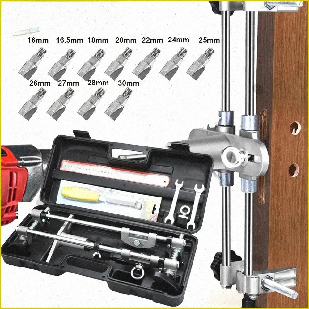 Шаблон для врезки дверных замков, ручек, личинок / Кондуктор для врезки дверных замков, с 11 лезвией