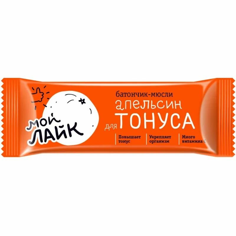 Батончик мюсли Леовит Апельсин для тонуса, 25 г х 30 шт./уп.