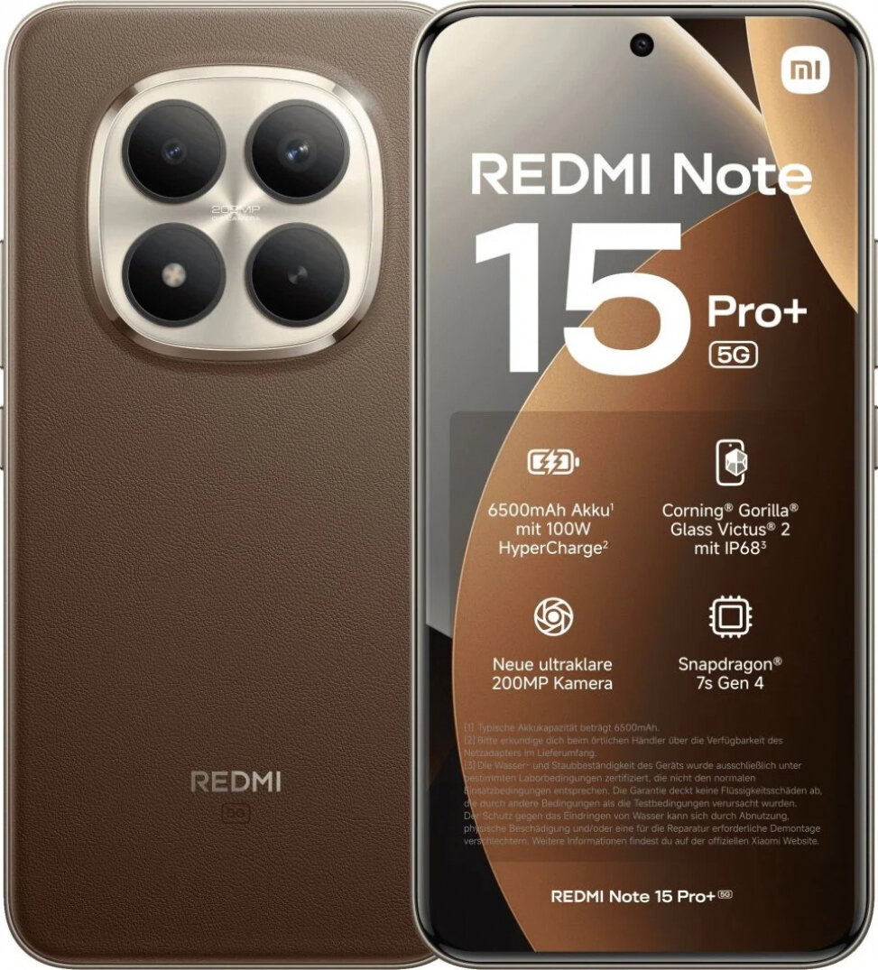 Смартфон Xiaomi Redmi Note 15 Pro Plus 5G, 12/512Gb, Mocha Brown (Коричневый)