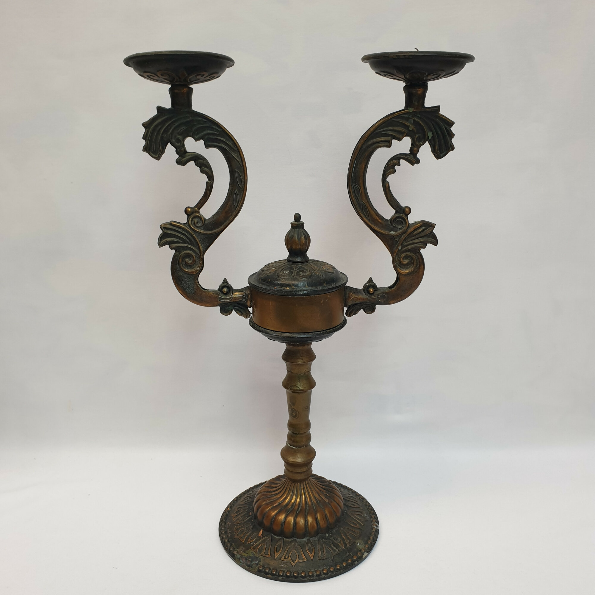 Подсвечник 39 см, Тульское литье, алюминий. Винтаж СССР