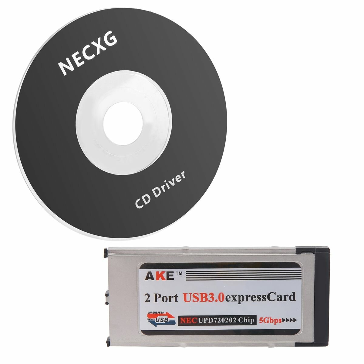 Адаптер PCMCIA с 2 портами USB 3.0 Express Card, слот 34 мм