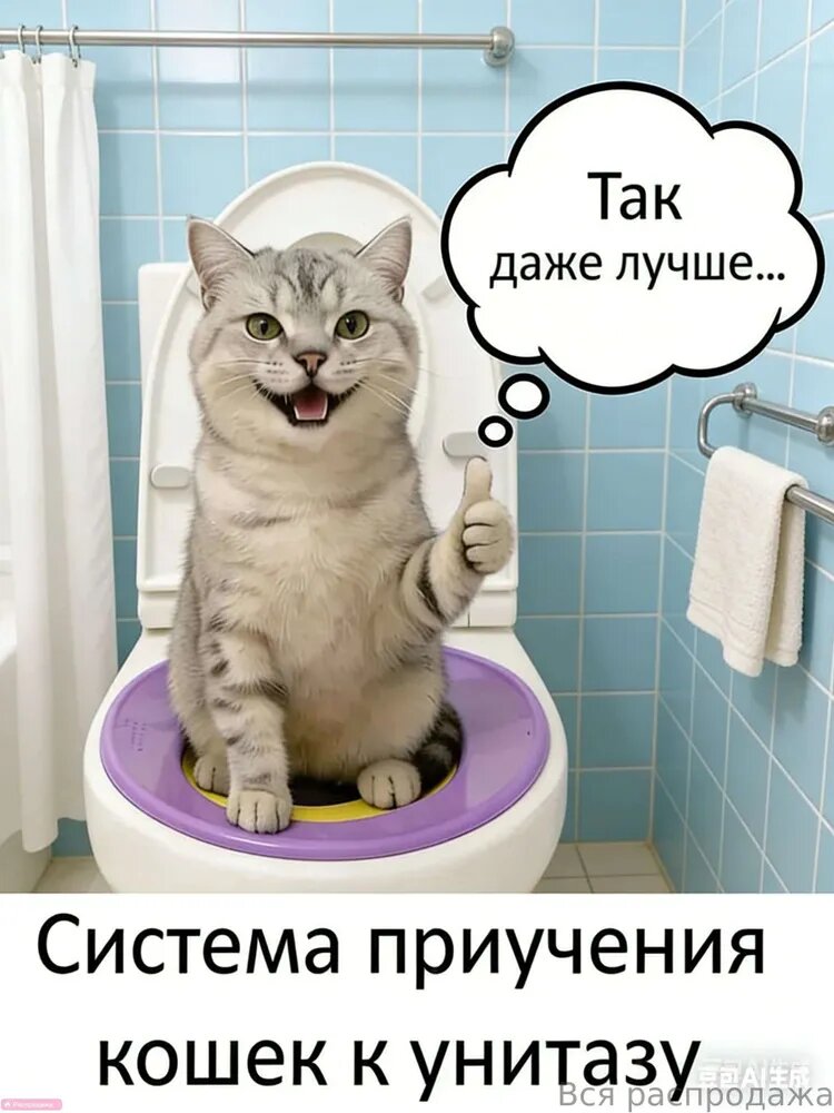 Система приучения кошек к унитазу, лоток на унитаз для кота