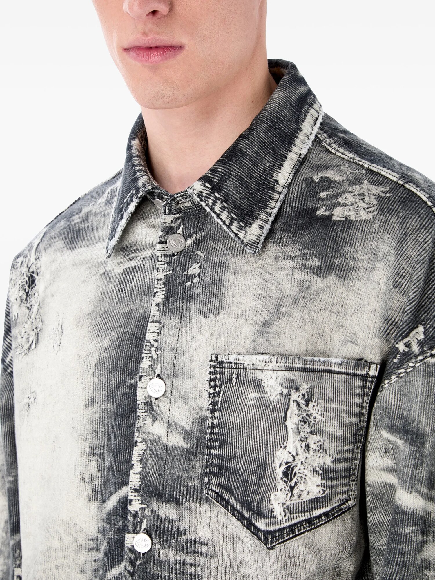 Рубашка CamperLab Distressed denim shirt, размер XL, серый — фото 1