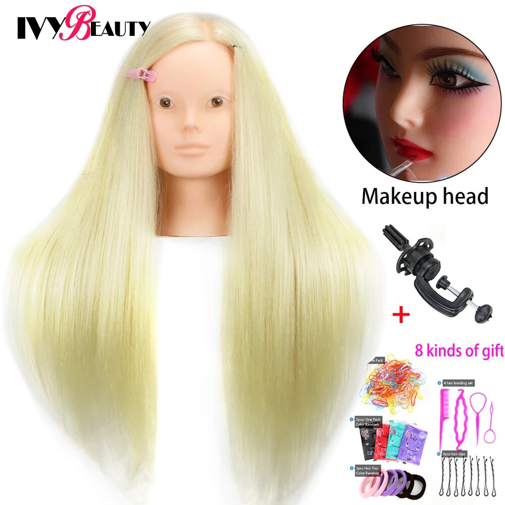 Голова-манекен ivybeauty 85% натуральные волосы 20 дюймов Head With Stand