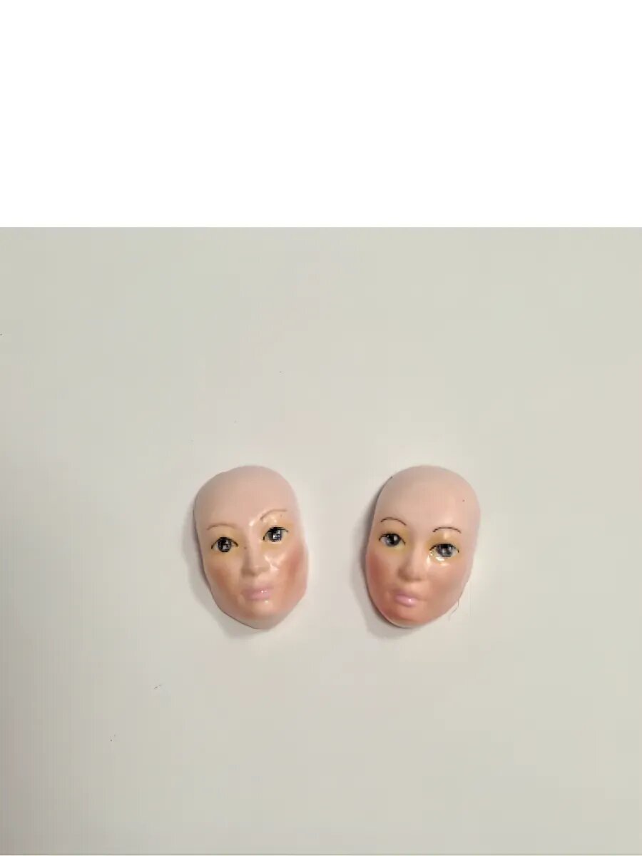 Набор раскрашенных лиц 2 шт для ватных игрушек