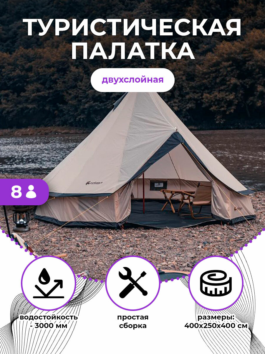 Палатка Шатер Юрта, 4х4м, высота 2,5 м, Mircamping 2907W