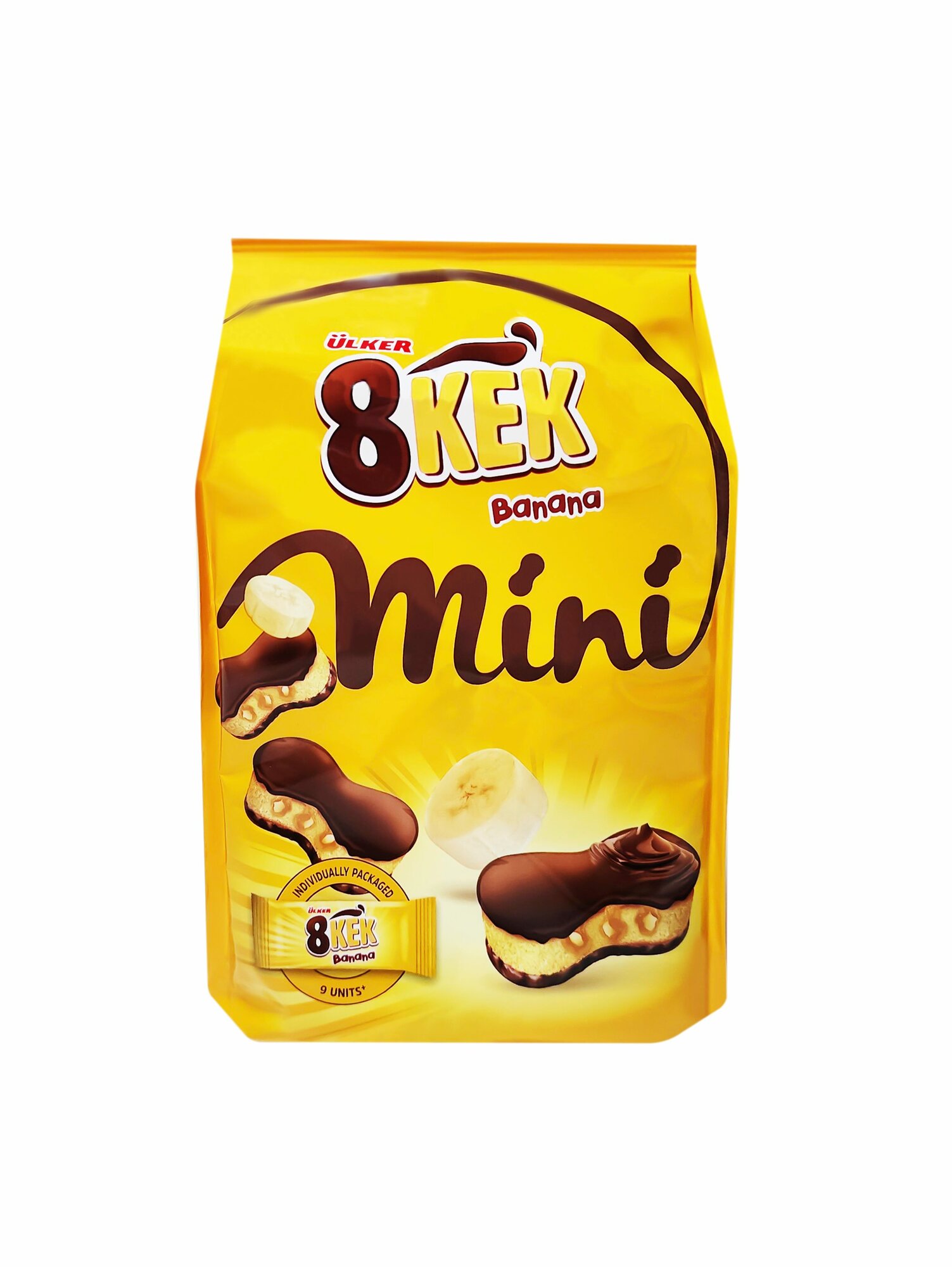 Мини кексы / маффины банановые, "Ulker", 8Kek, (9шт*18гр) 162гр. Турция